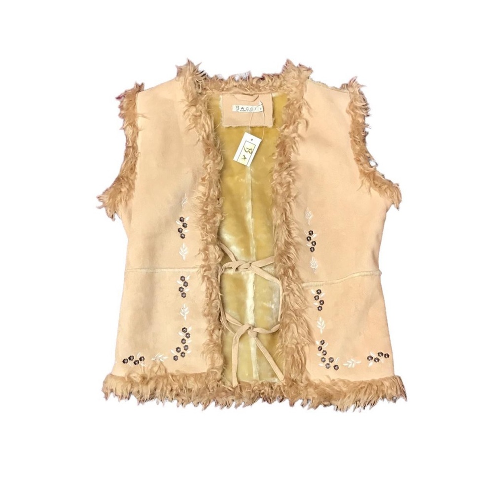 Y2k Bacci Suede Fur Jacket Vest - Gem
